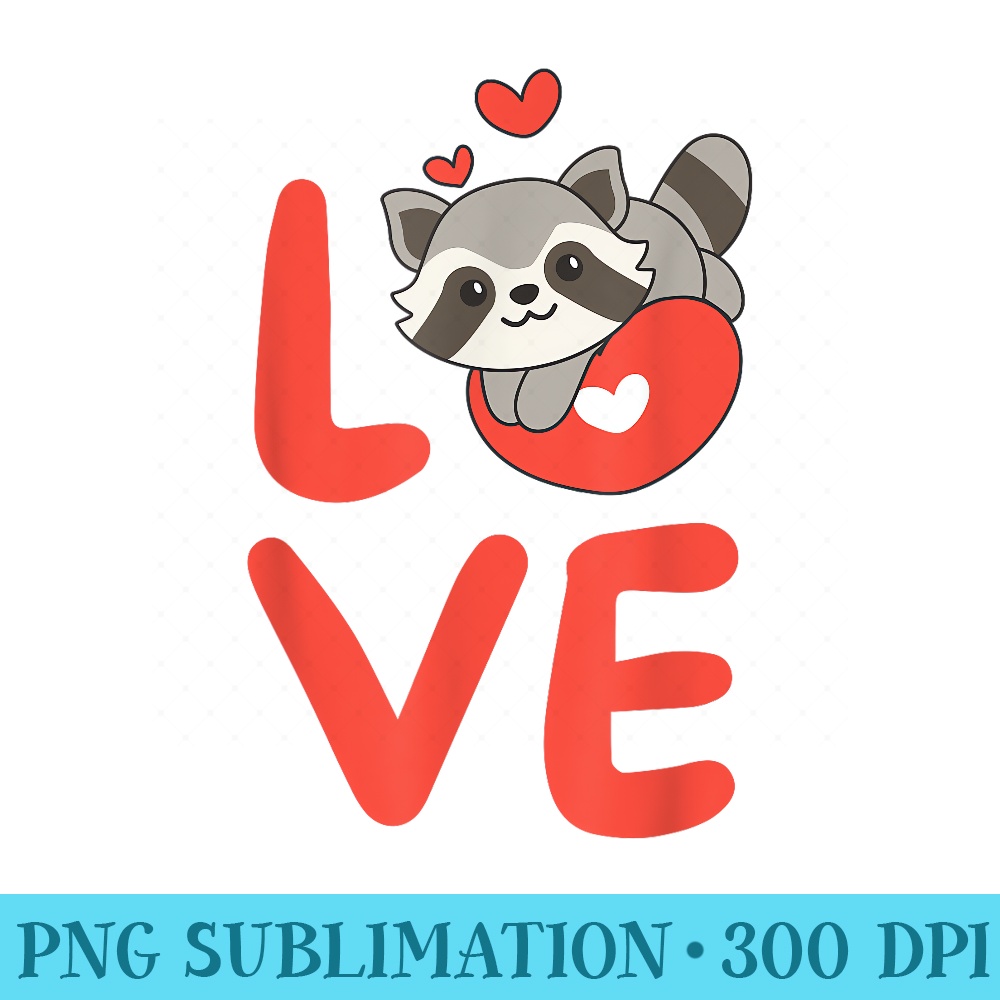 Raccoon For Valentines Day Cute Animals With Hearts Love - P | Inspire ...