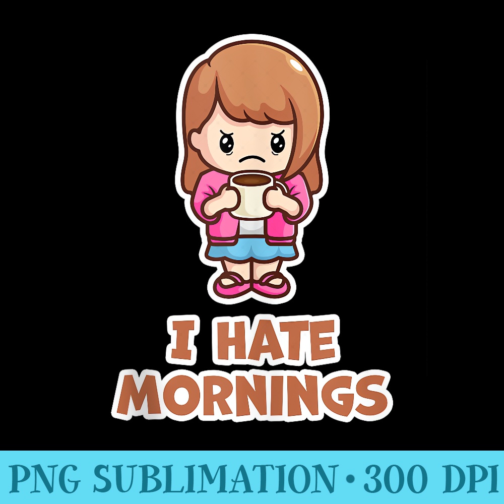 Funny I Hate Mornings Person Kawaii Woman Coffee Cup - High | Inspire ...