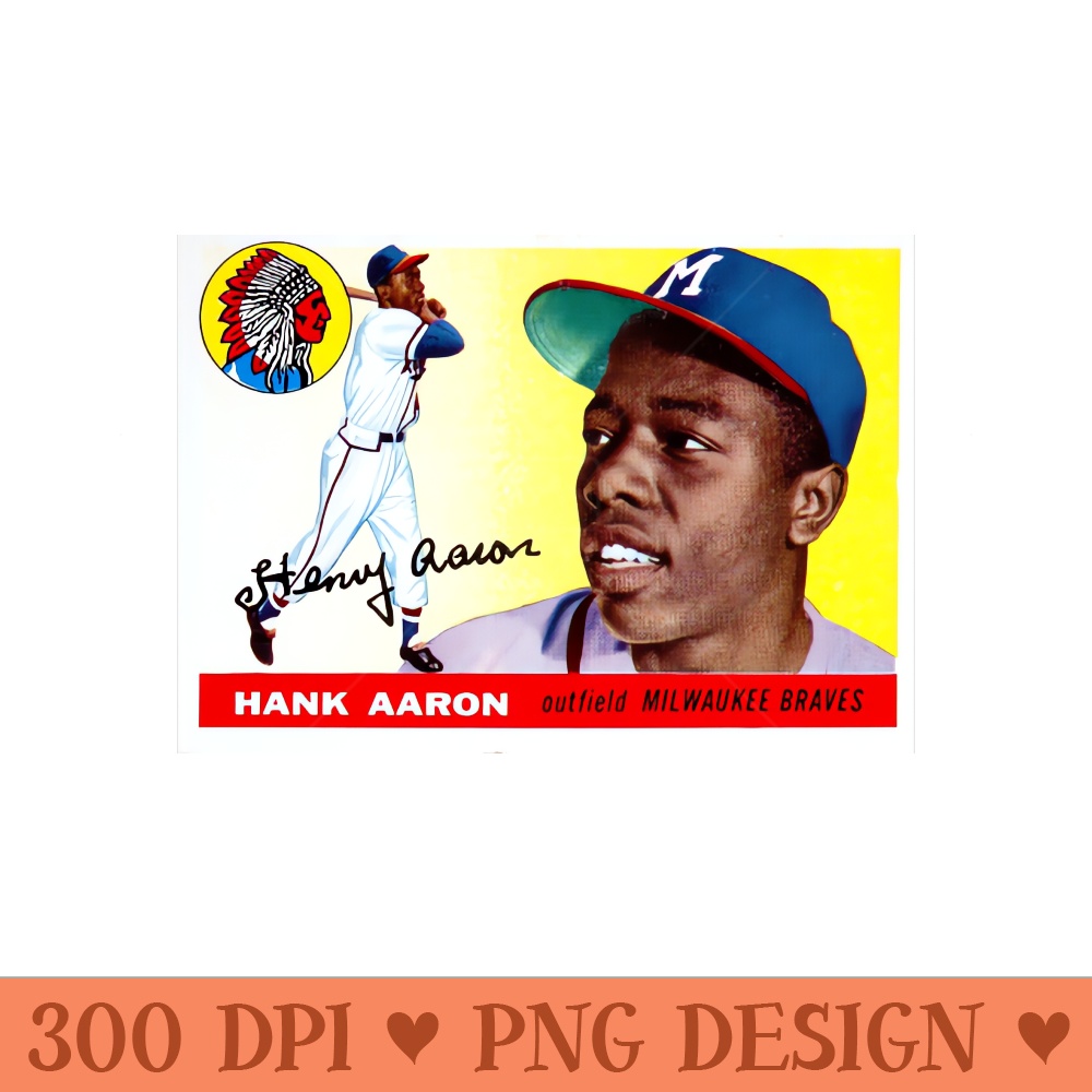 Hank Aaron Card - Sublimation designs PNG | Inspire Uplift
