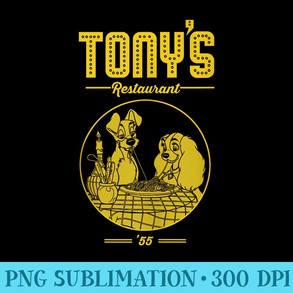 Disney Lady And The Tramp Tonys Restaurant Poster - PNG Tran | Inspire ...
