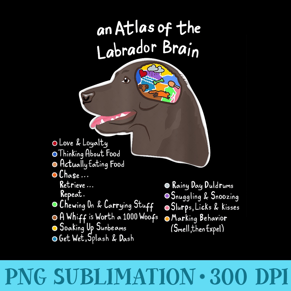 Labrador Brain Black Yellow Chocolate Lab T Labby - PNG Clip | Inspire ...