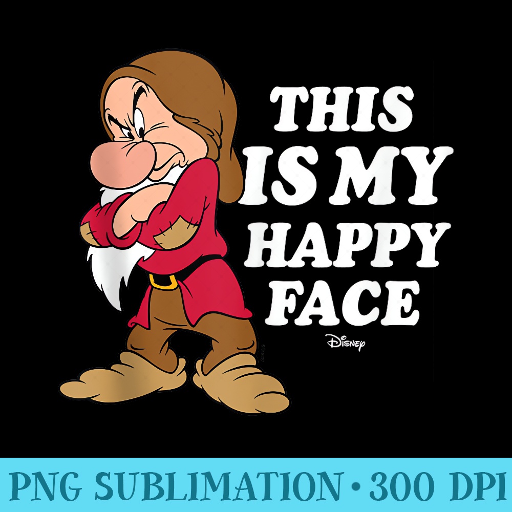 Disney Princess Snow White Grumpy Happy Face - Sublimation p | Inspire ...