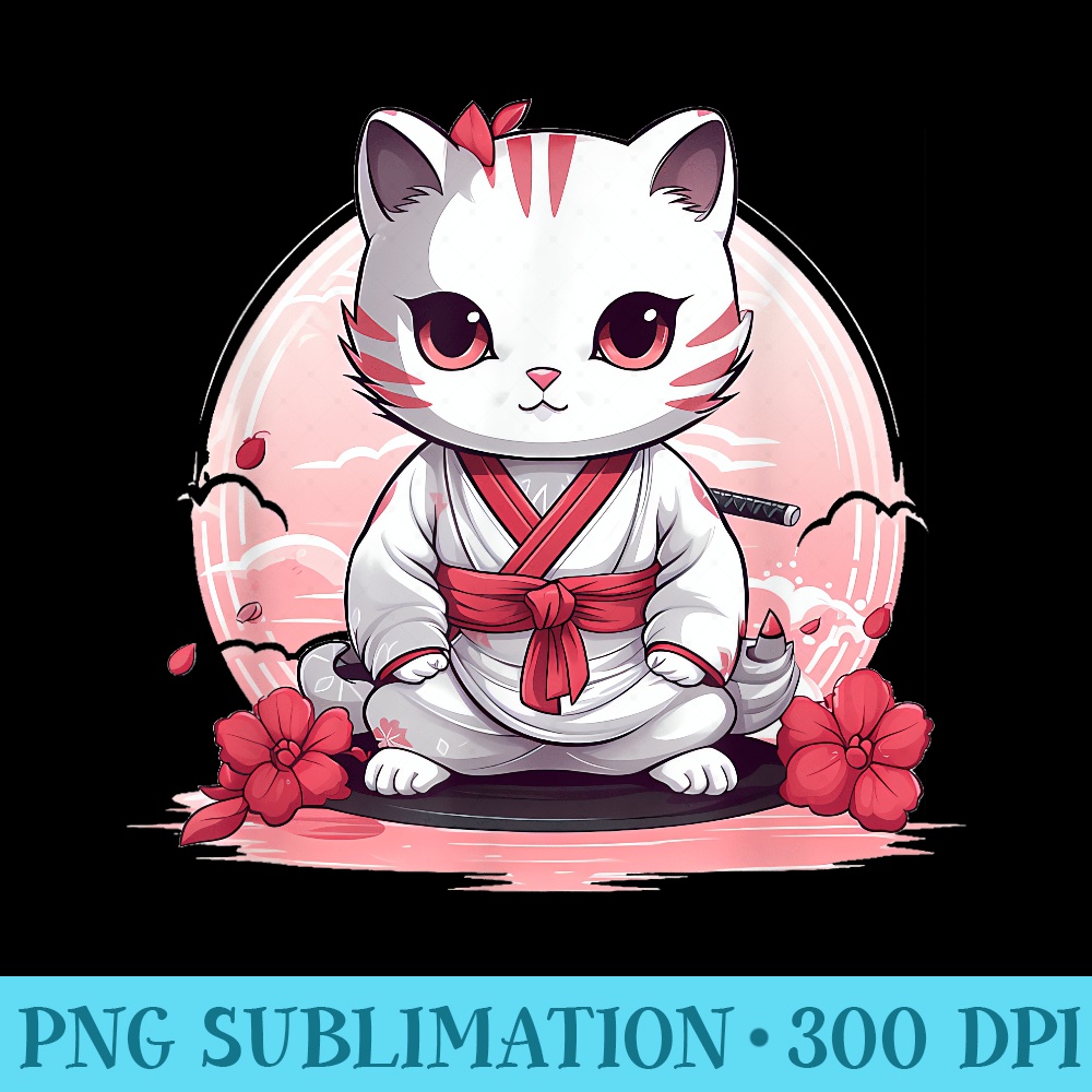 Yakuza Samurai Cute Kawai Kitty Japanese Cat Sword Scratch - | Inspire ...