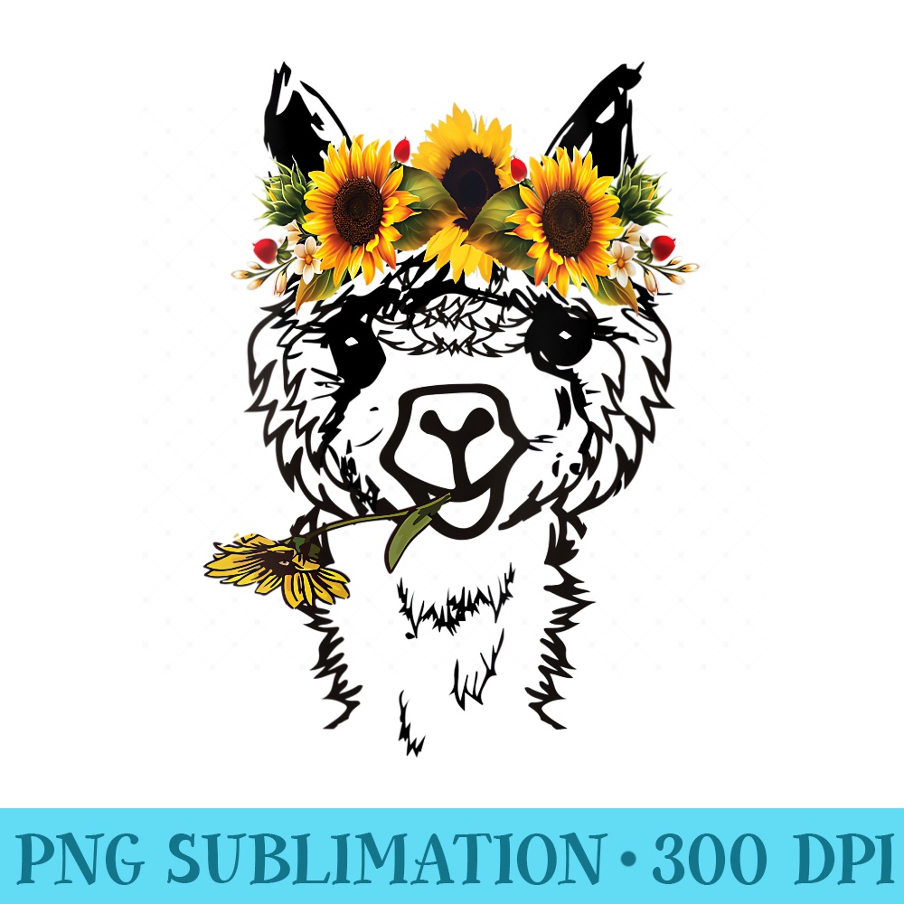 s s Llama Headband Sunflower Alpaca Animal Graphics - Printa | Inspire ...
