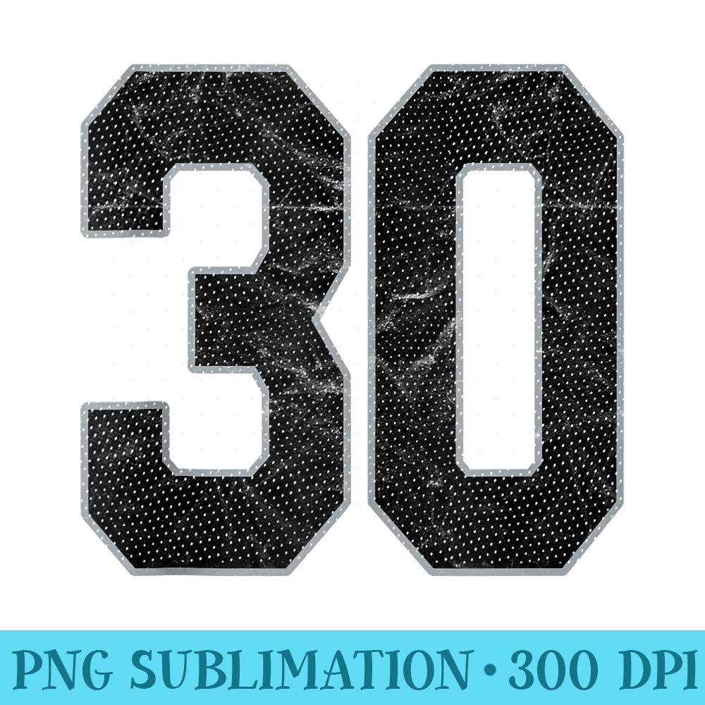 Number 30 Numbered Uniform Sports Team Jersey 30th Birthday | Inspire ...