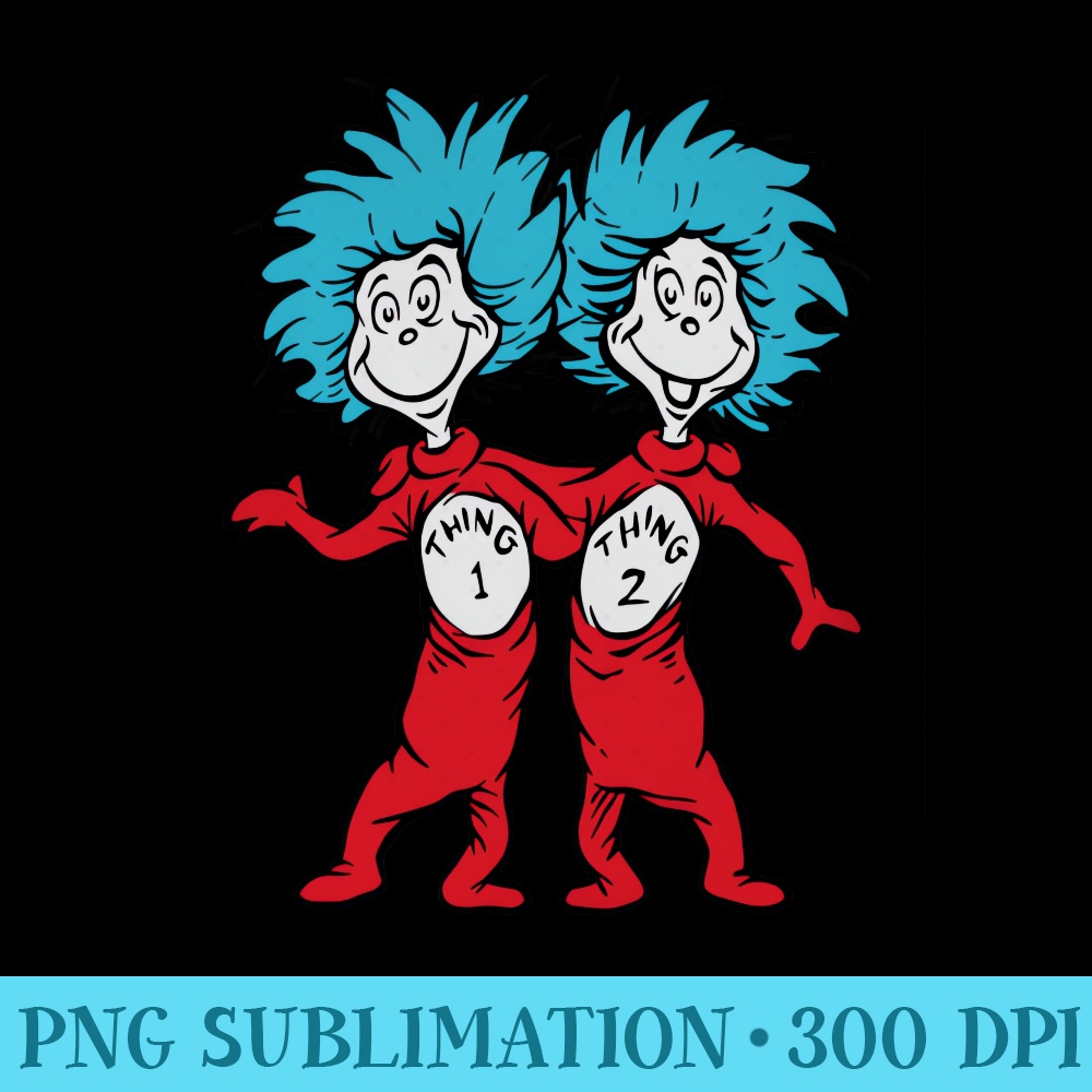 Dr. Seuss Thing 1 Thing 2 Buddies Adult Oversized Vintage - | Inspire ...
