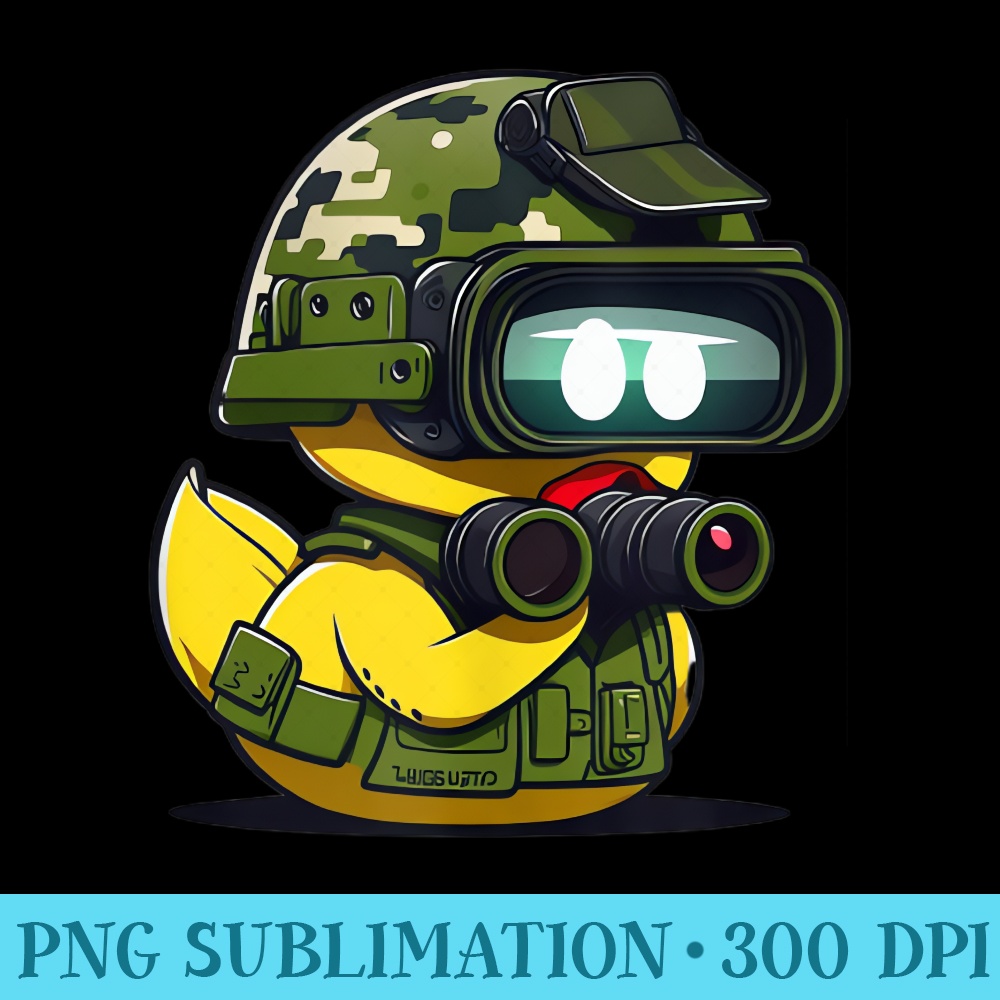 Tactical Duck in Goggles and Combat Helmet - Sublimation PNG | Inspire ...