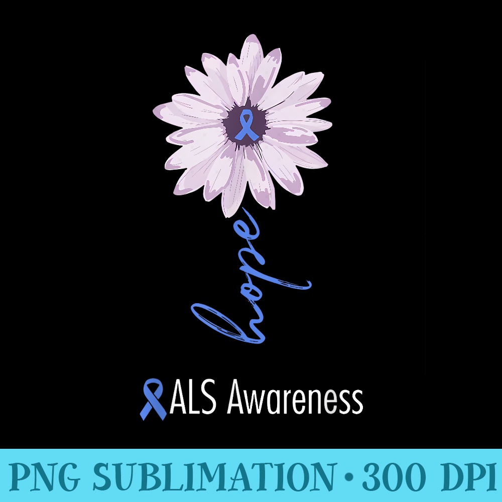 ALS Awareness Month Blue Sunflower Ribbon ALS Warrior - Uniq | Inspire ...