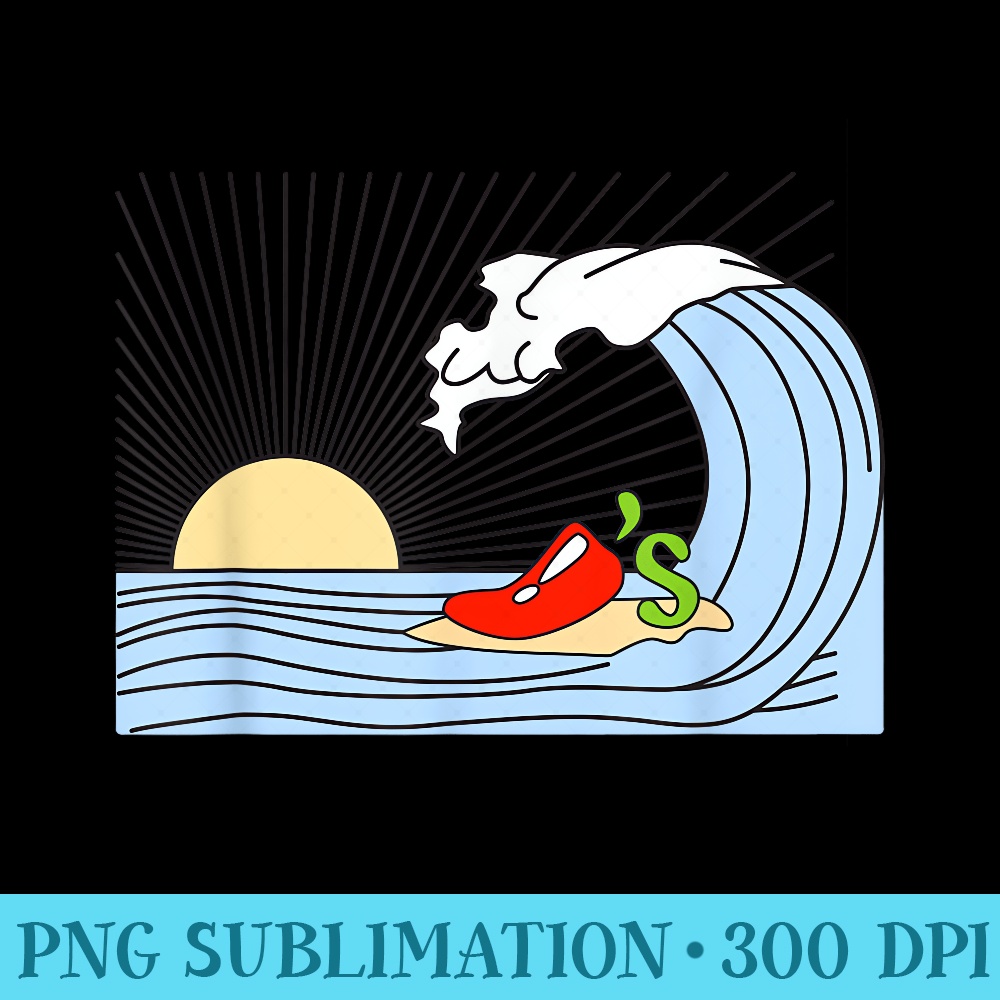 Surfing Wave Chilis Funny For - PNG Download Library - Inspire Uplift