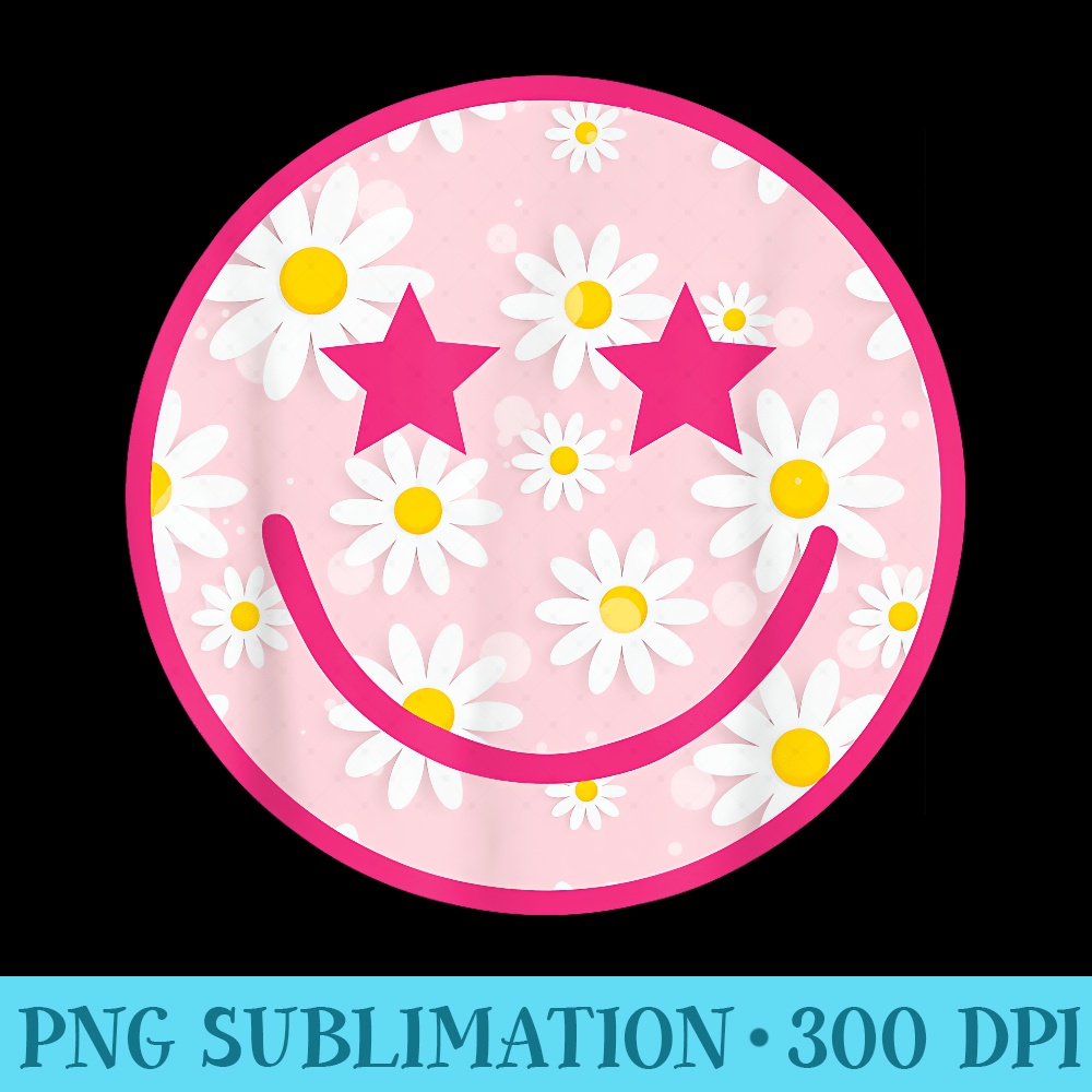 Funny Pink Happy Face Daisy Flower Smile Face Trendy - Digit | Inspire ...