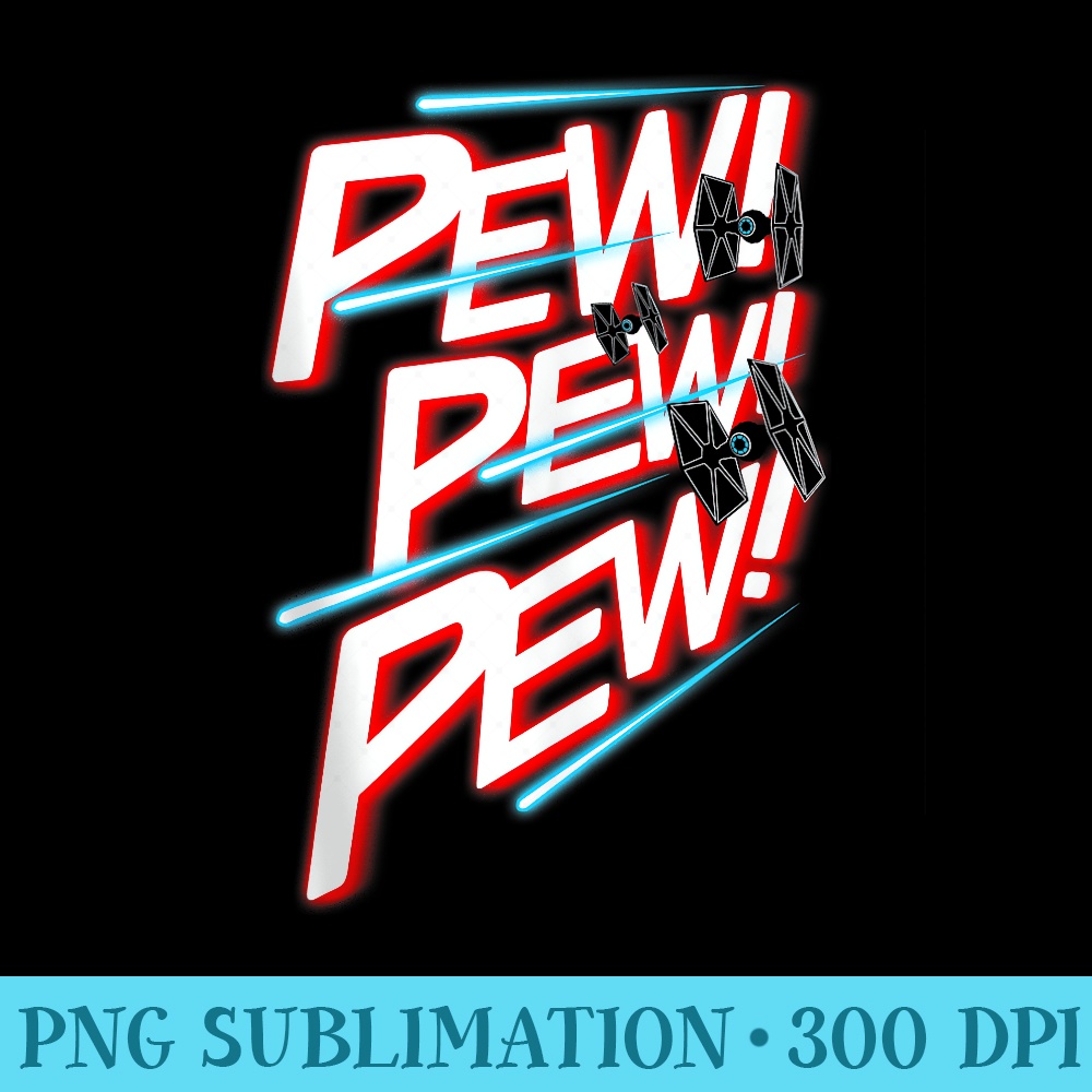 Star Wars Pew Pew Tie Fighter Outline Text - Shirt Printing | Inspire ...