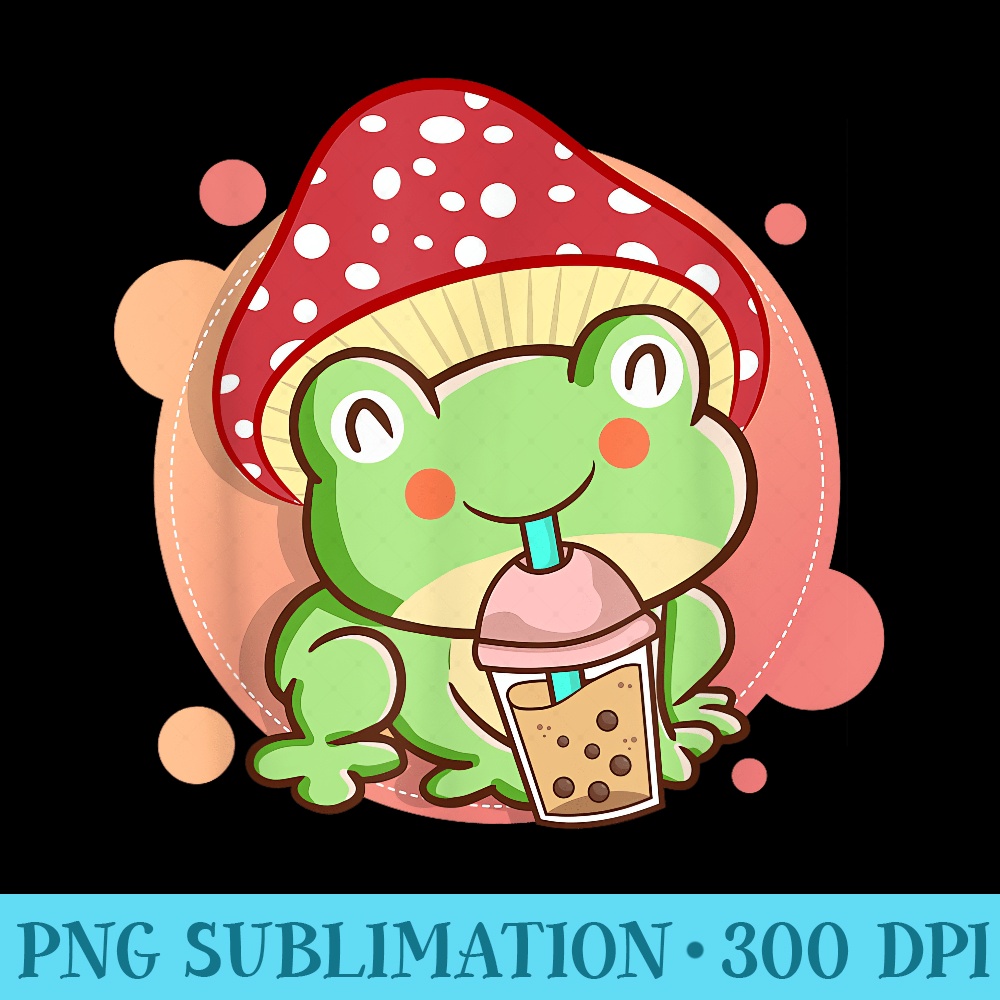 Frog Boba Tea Bubble Mushroom Hat Cottagecore Aesthetic Frog | Inspire ...