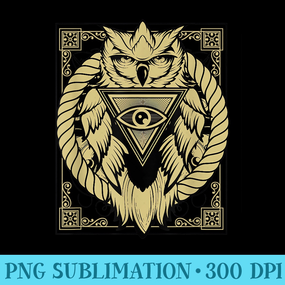 Owl Pyramid Secret Illuminati Owl Tattoo Style - PNG Graphic | Inspire ...