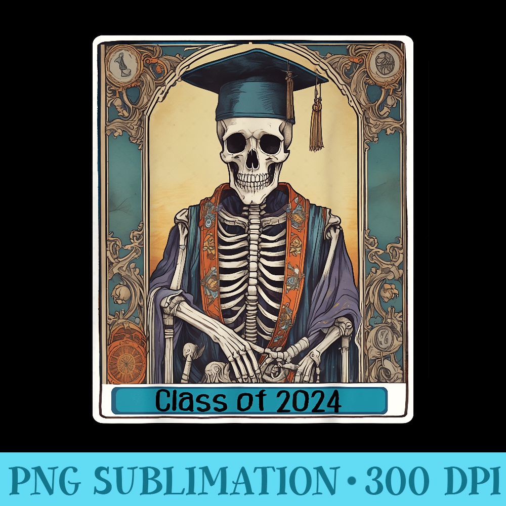 Class Of 2024 Graduate Skeleton Tarot Card Graduation - High | Inspire ...