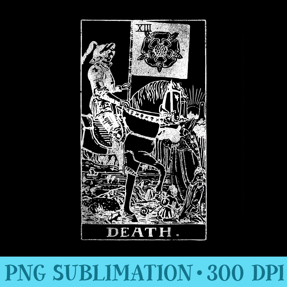 Death Tarot Card XIII T Vintage Design - Sublimation graphic | Inspire Uplift