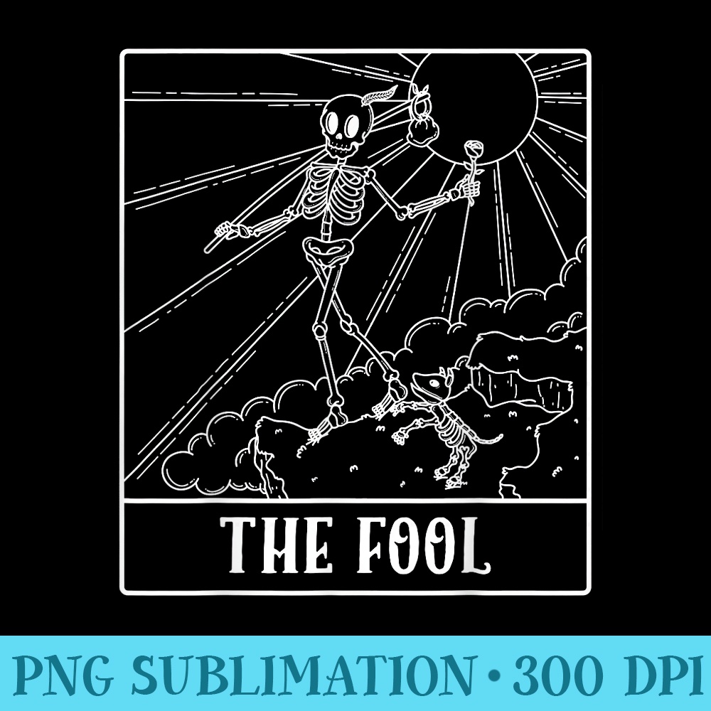 Cute Skeleton The Fool Tarot Card - Sublimation printables P | Inspire ...