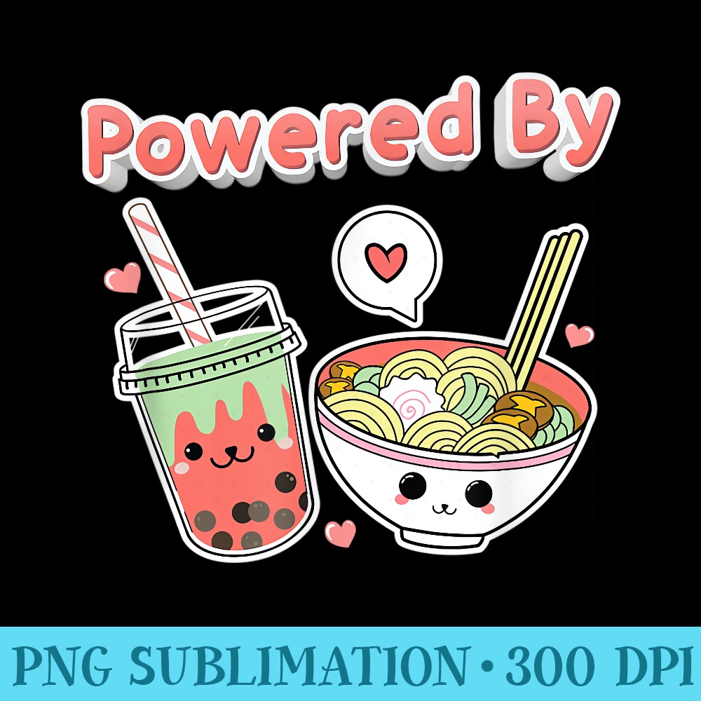 Powered by Ramen Boba Tea Bubble Tea Noodles Japanese - PNG | Inspire ...