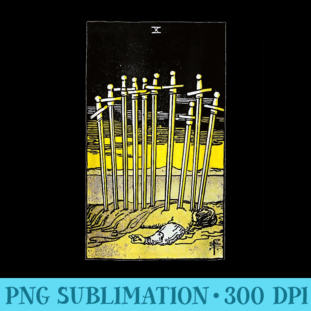 Tarot Card 10 X Ten Of Swords T Occult Vintage - Unique Subl | Inspire ...