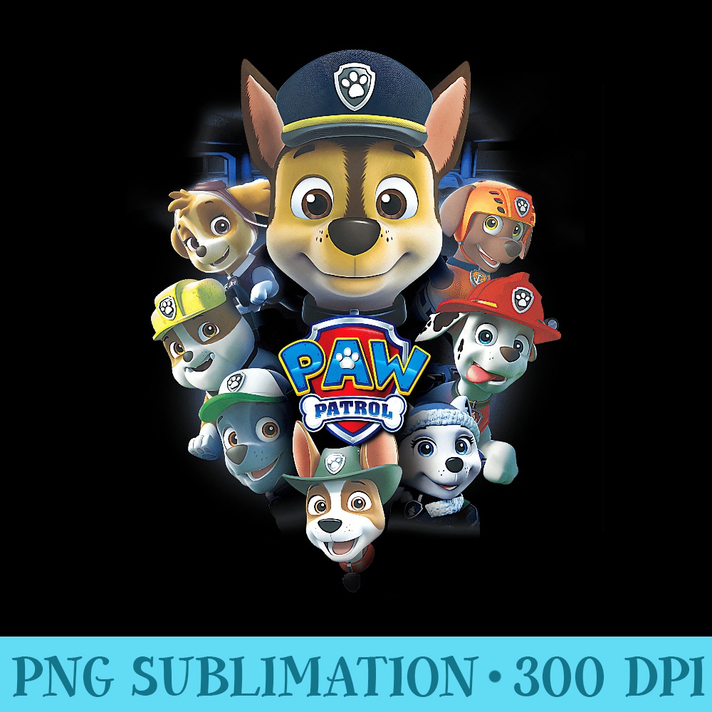 PAW Patrol Leader Chase With Multiple Smiling Pups T - Downl | Inspire ...