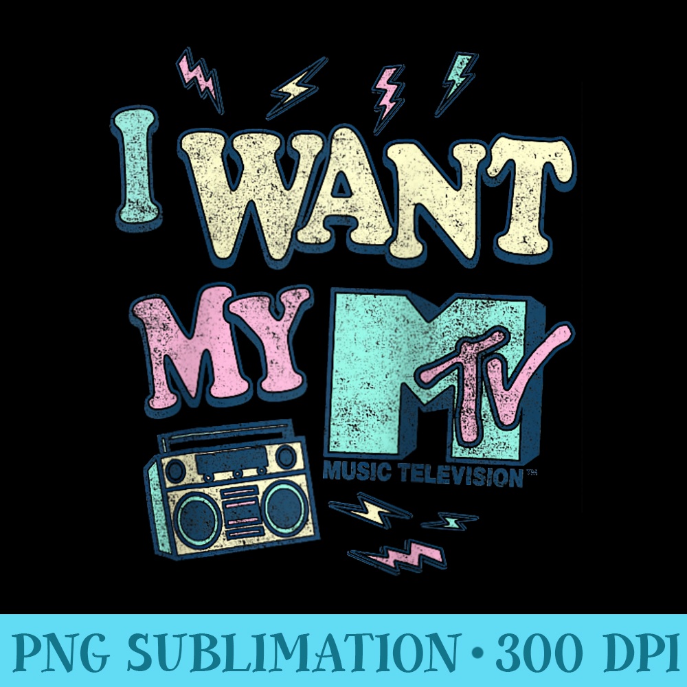 MTV Retro Neon Eighties Boom Box MTV Logo Raglan Baseball - | Inspire ...