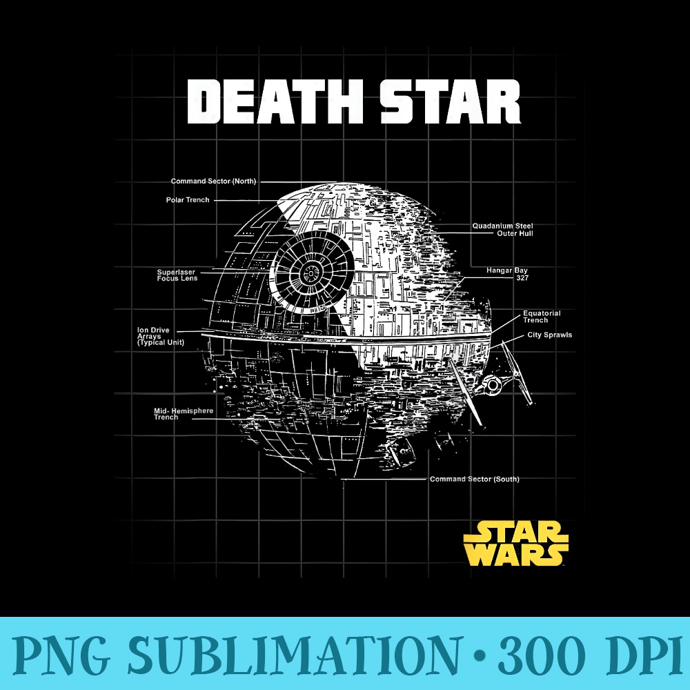 Star Wars Death Star Schematics - Transparent Shirt Design | Inspire Uplift