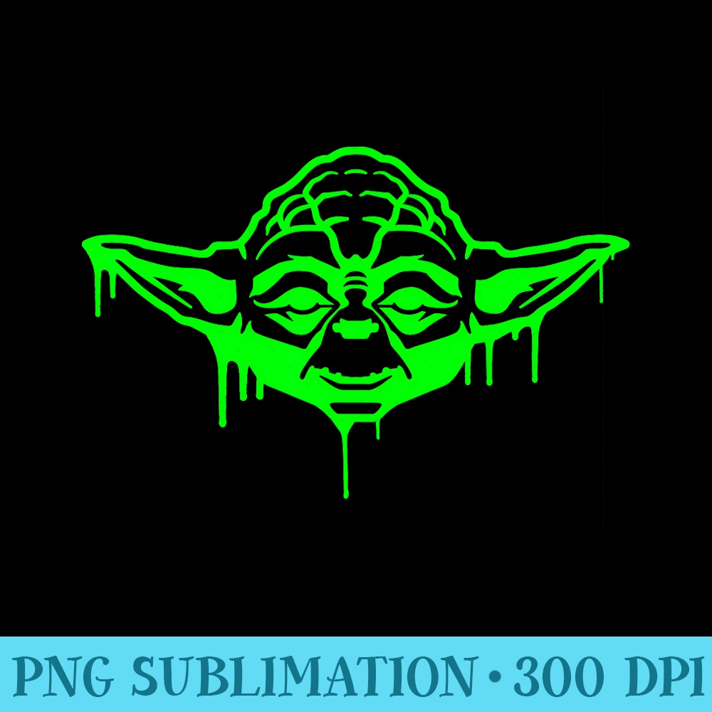 Star Wars Yoda Neon Tonal Green Oozing Face Drip T - Trendy | Inspire ...