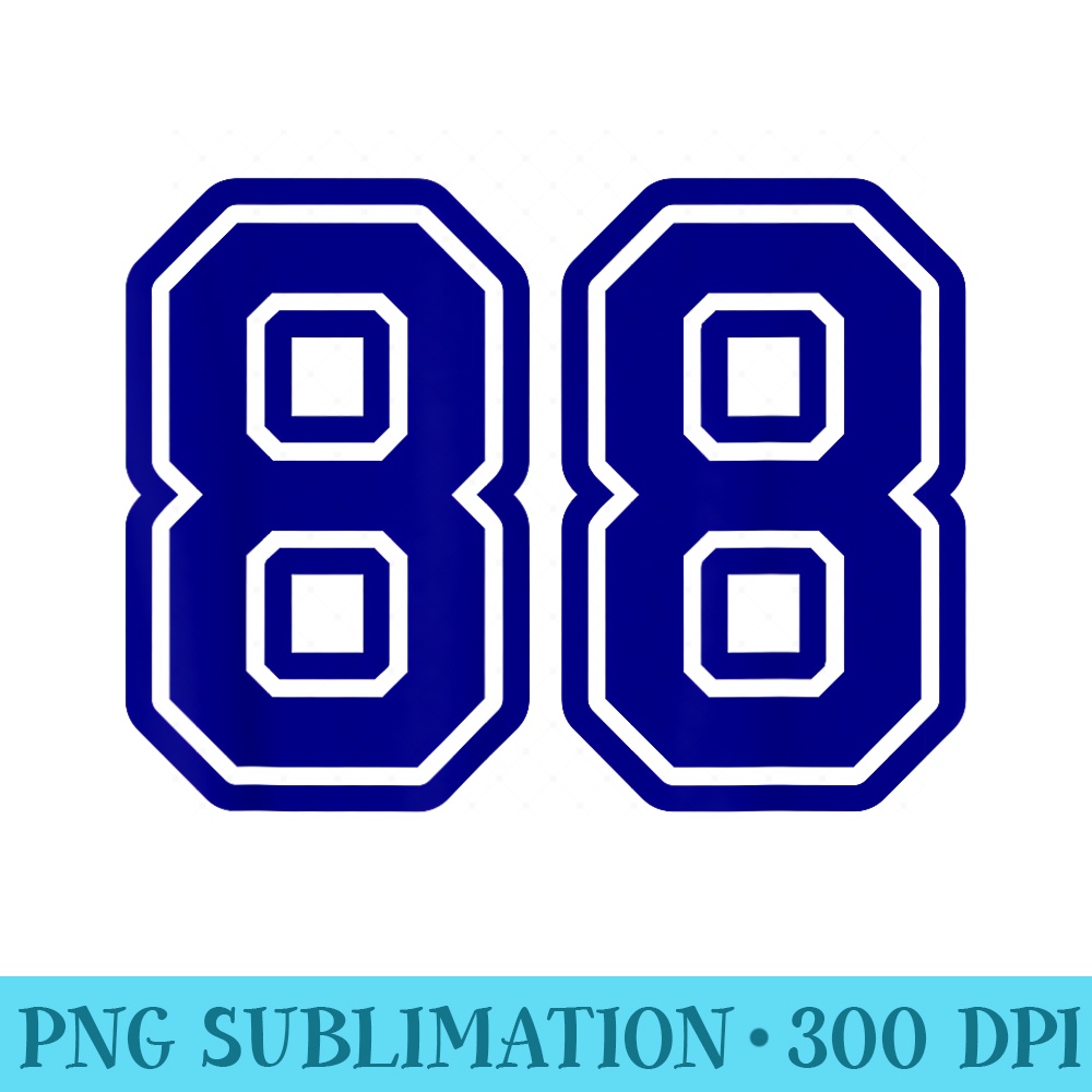 Jersey 88 Blue Number - Printable PNG Images | Inspire Uplift