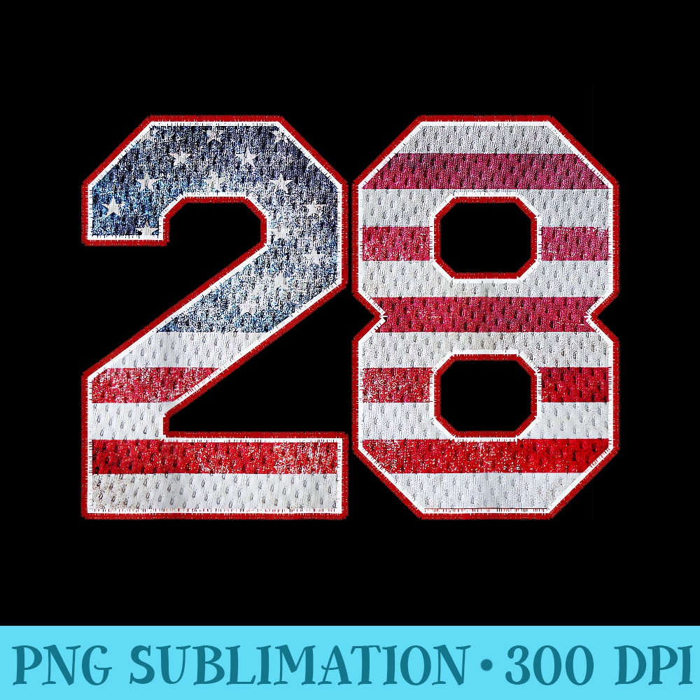 Jersey Player Number 28 Personalized Sports American Flag - | Inspire ...