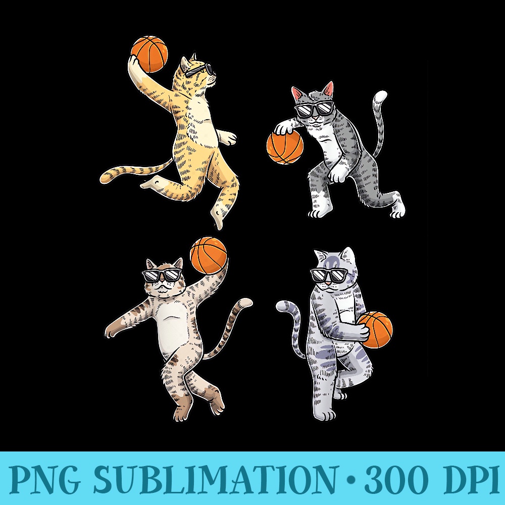Basketball Player Cats With Basketball Ball - High Quality P | Inspire ...