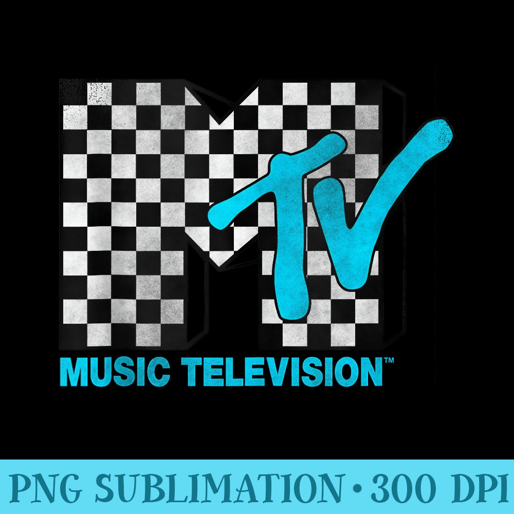 MTV Logo Checkered Light Blue - Exclusive PNG designs | Inspire Uplift