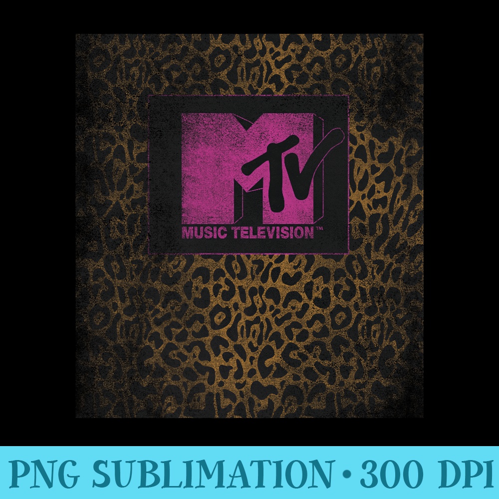 MTV Music Television Leopard Print Block Logo Premium - PNG | Inspire ...