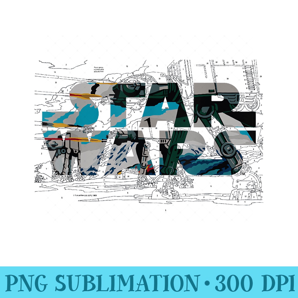 Star Wars Logo ATAT Walker Battle T - Sublimation graphics P | Inspire ...