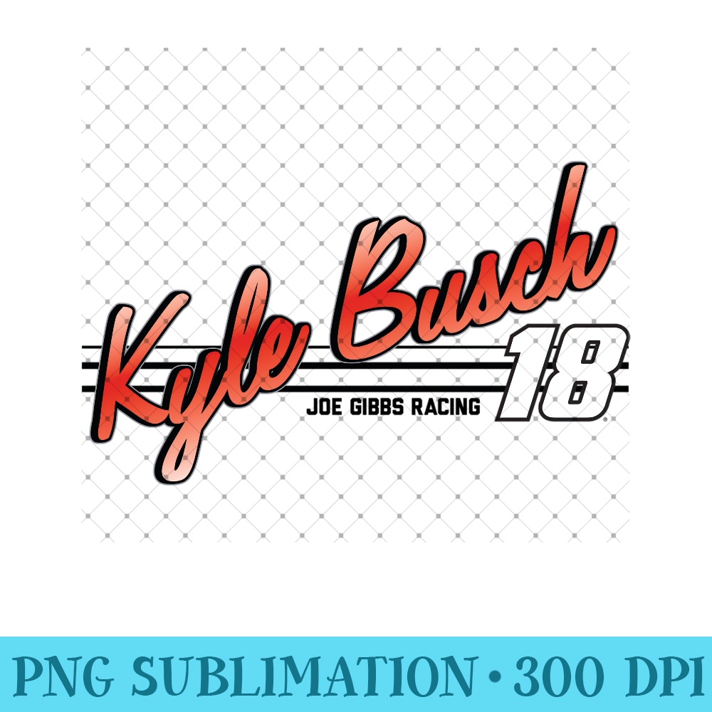 NASCAR - Kyle Busch - Script - Unique PNG Artwork | Inspire Uplift