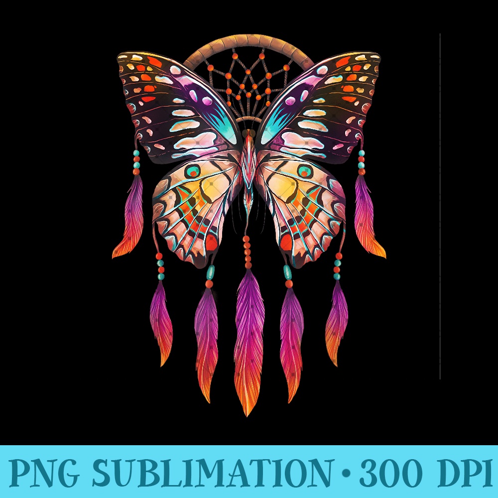 Dreamcatcher Colorful Butterfly Feather Boho Native American | Inspire ...