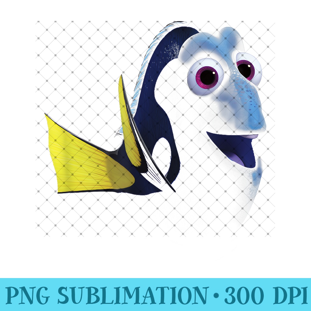 Disney Pixar Finding Dory Big Face Blue - PNG Graphics | Inspire Uplift