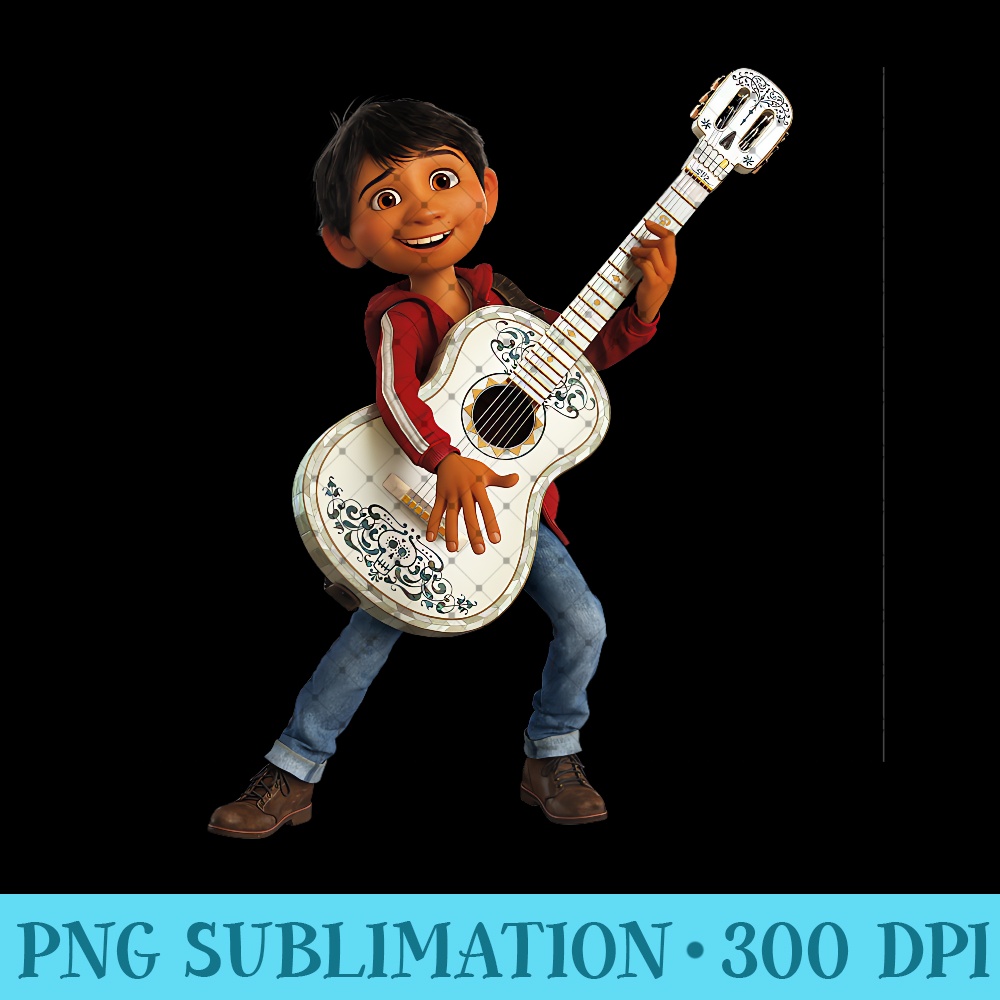 Disney Pixar Coco Miguel Playing Guitar - Printable PNG Grap - Inspire ...