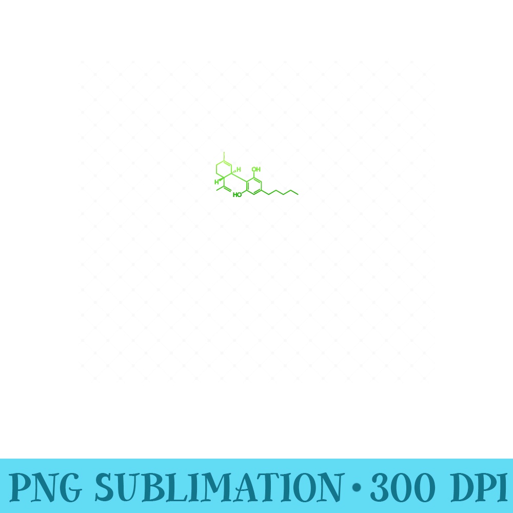 Green CBD Molecule Chemical Formula - PNG Prints | Inspire Uplift