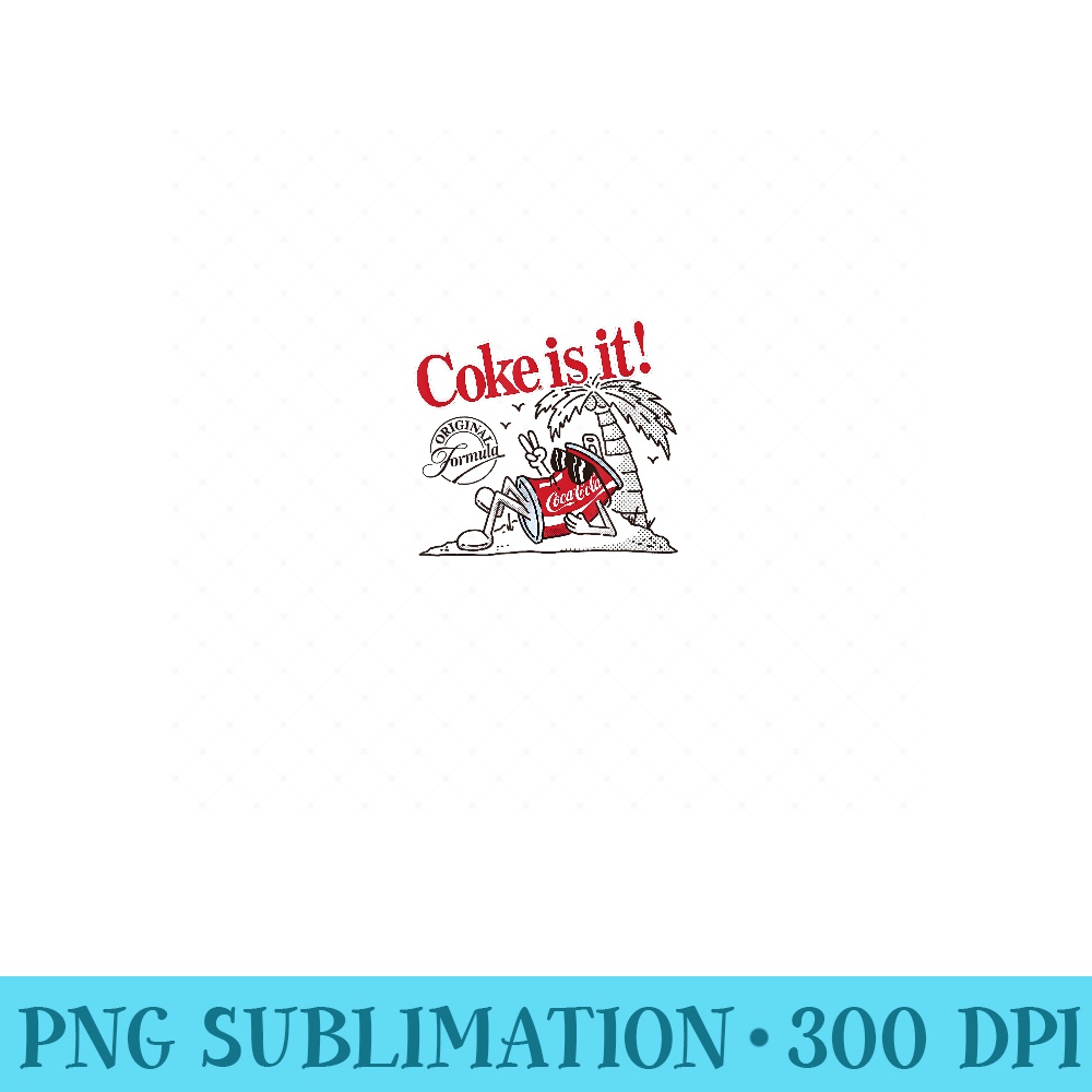 CocaCola Original Formula Coke Is It Beach Retro Cartoon - H | Inspire ...