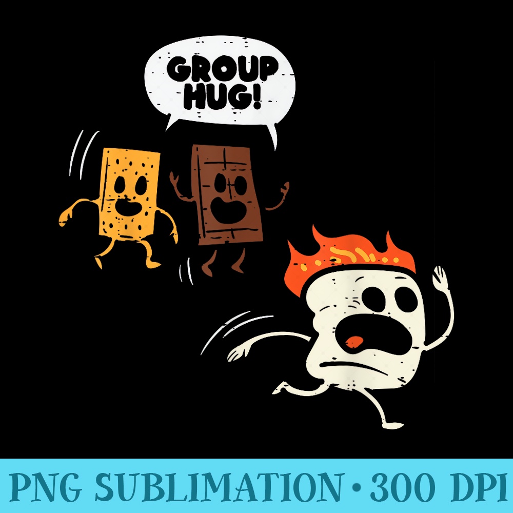 Camping Group Hug Smores Funny Marshmallow - PNG Design File | Inspire ...