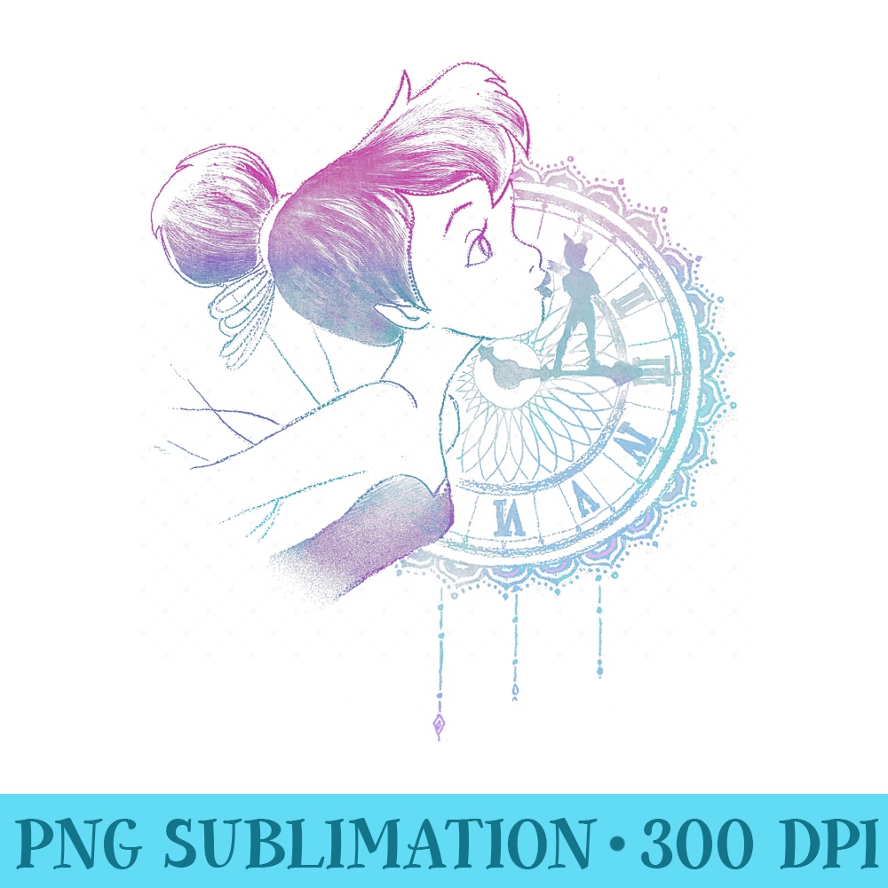 Disney Peter Pan Tinker Bell Neon Colors Clock Portrait Prem | Inspire ...