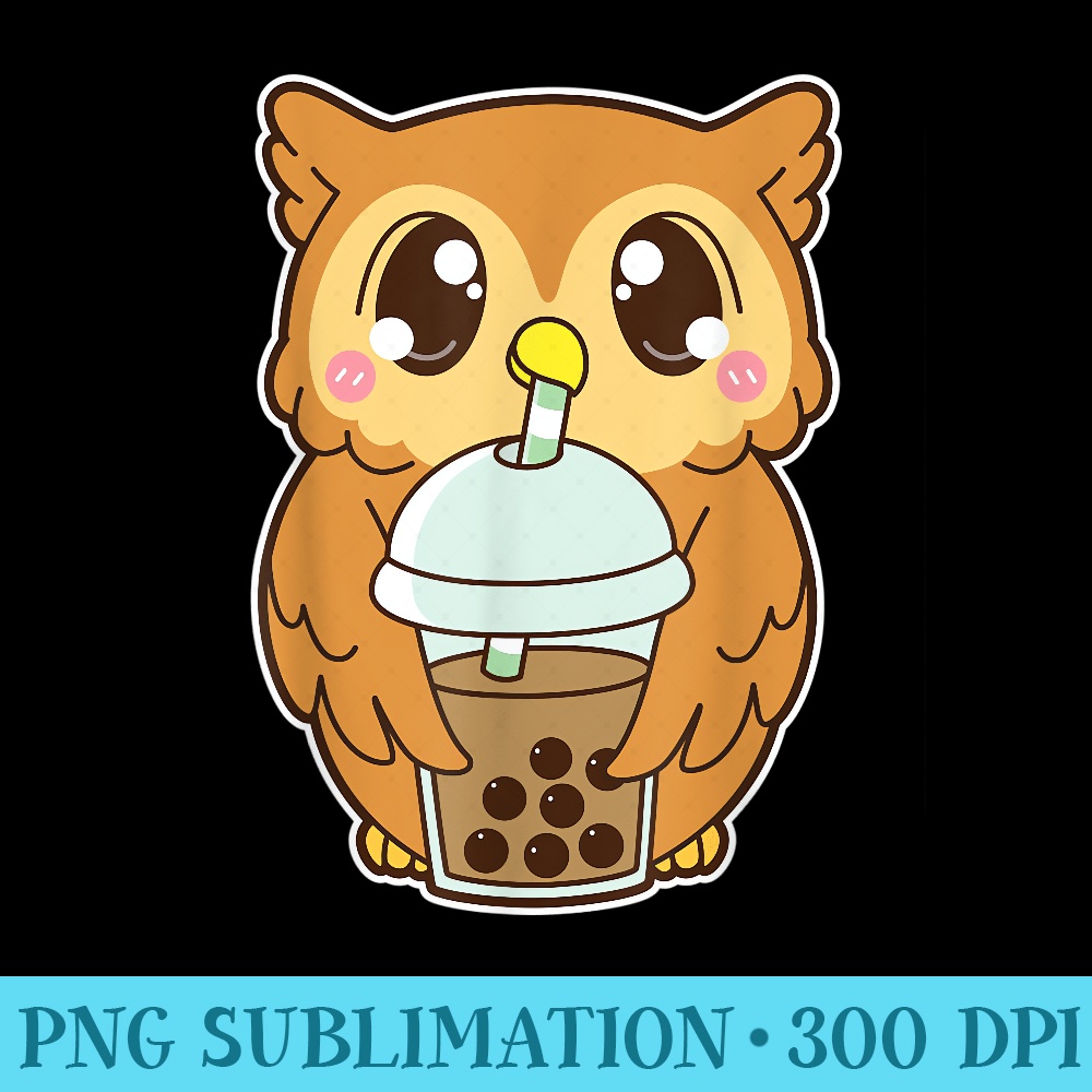 Kawaii Cute Boba Owl Owlet Classic Bubble Pearl Milk Tea - S | Inspire ...