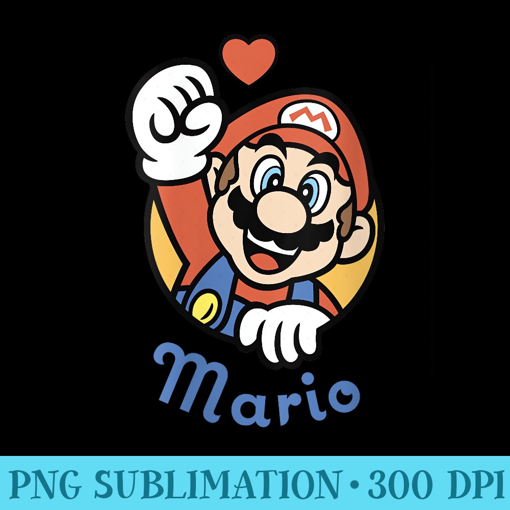 Nintendo Super Mario Heart Portrait - Download Shirt PNG | Inspire Uplift