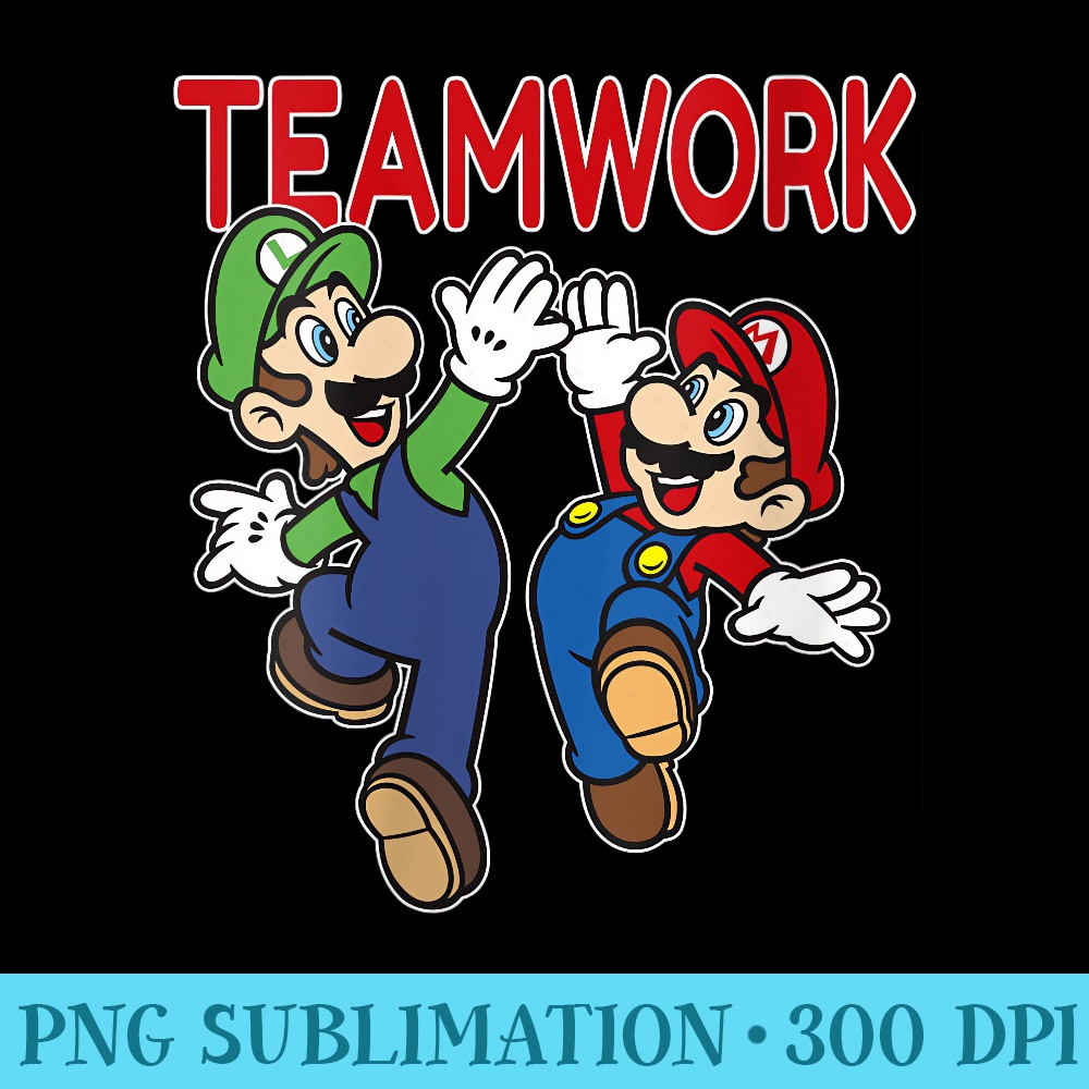 Super Mario Luigi Teamwork High Five Classic - PNG Download | Inspire ...