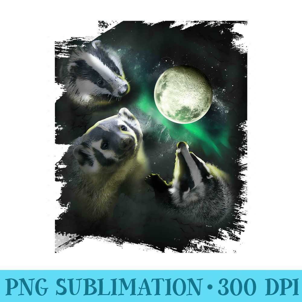 3 Three Badger Moon, Wolf Badgers Howling - Stylish Shirt PN | Inspire ...