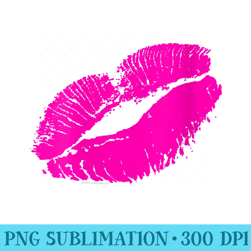 s Hot Pink Lips Lipstick Kiss 80s Retro Band - PNG Download | Inspire ...