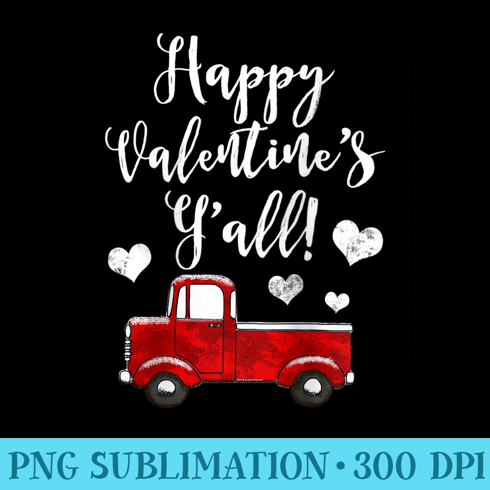 s Red Vintage Pickup Truck Country Hearts Valentines Day Rag | Inspire ...