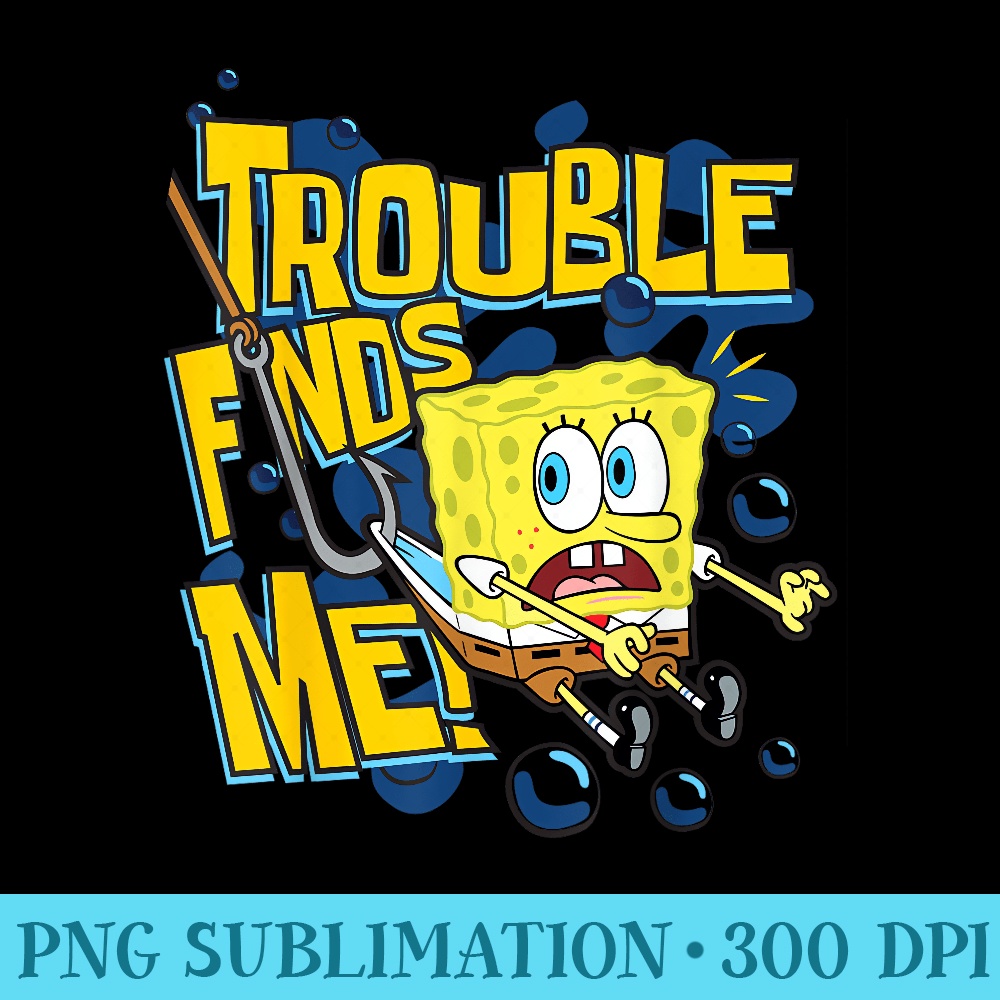 Trouble Finds Me SpongeBob On A Hook - PNG Clipart Download | Inspire ...