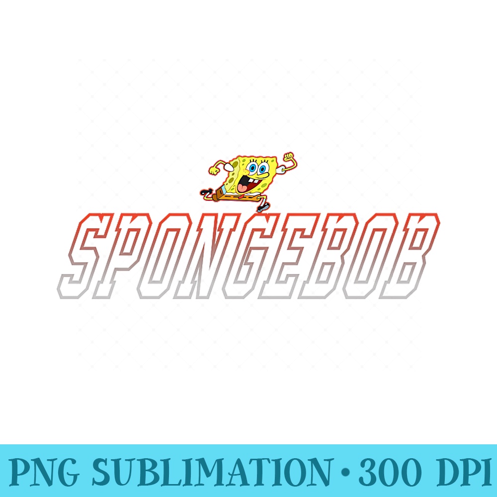 SpongeBob SquarePants Running Faded Text Logo Premium - Mode | Inspire ...