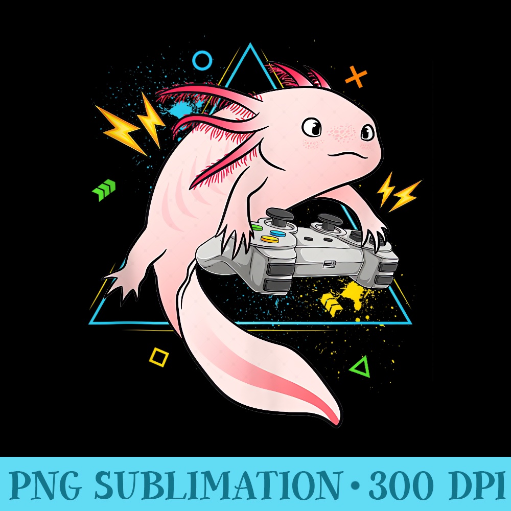 Axolotl Fish Playing Video Game White Axolotl Lizard Gamers | Inspire ...