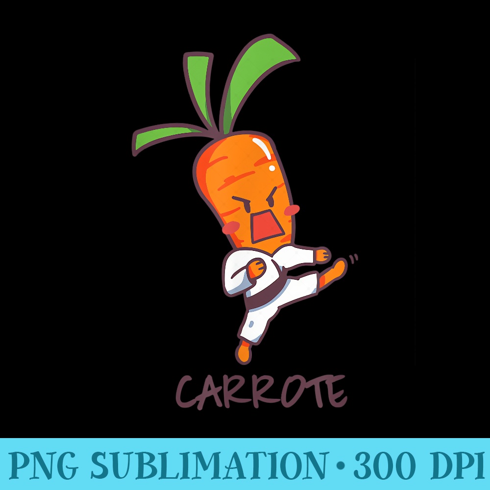 Carrote Funny Pun Carrot Doing Karate Cartoon - PNG Download | Inspire ...
